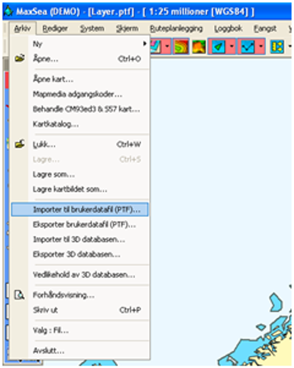 Overfør kartdata til MaxSea v12